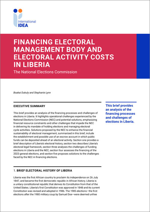 Financing Electoral Management Body and Electoral Activity Costs in ...