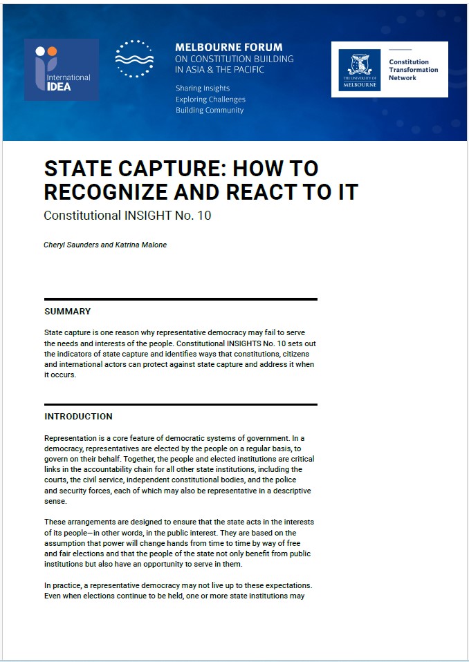 State Capture: How to Recognize and React to it | International IDEA