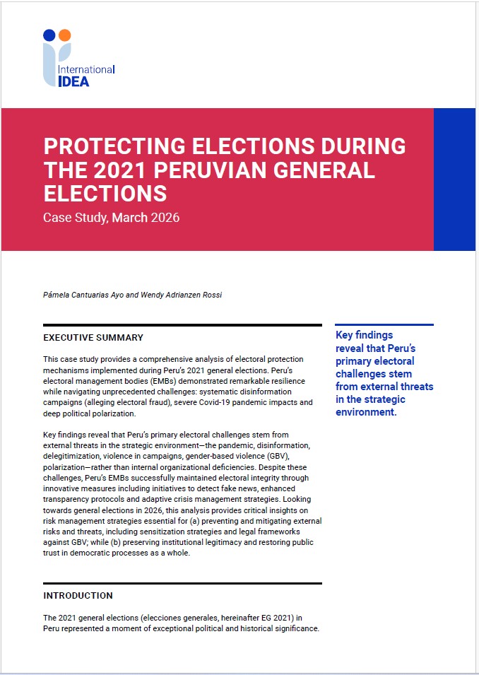 Protecting Elections During the 2021 Peruvian General Elections ...
