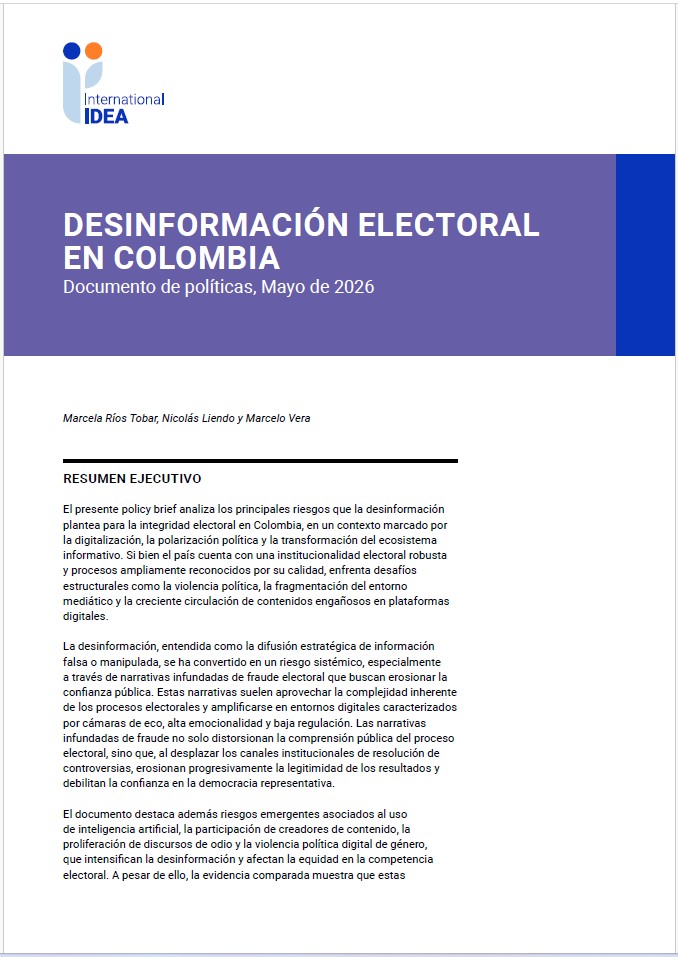 Desinformación electoral en Colombia | International IDEA