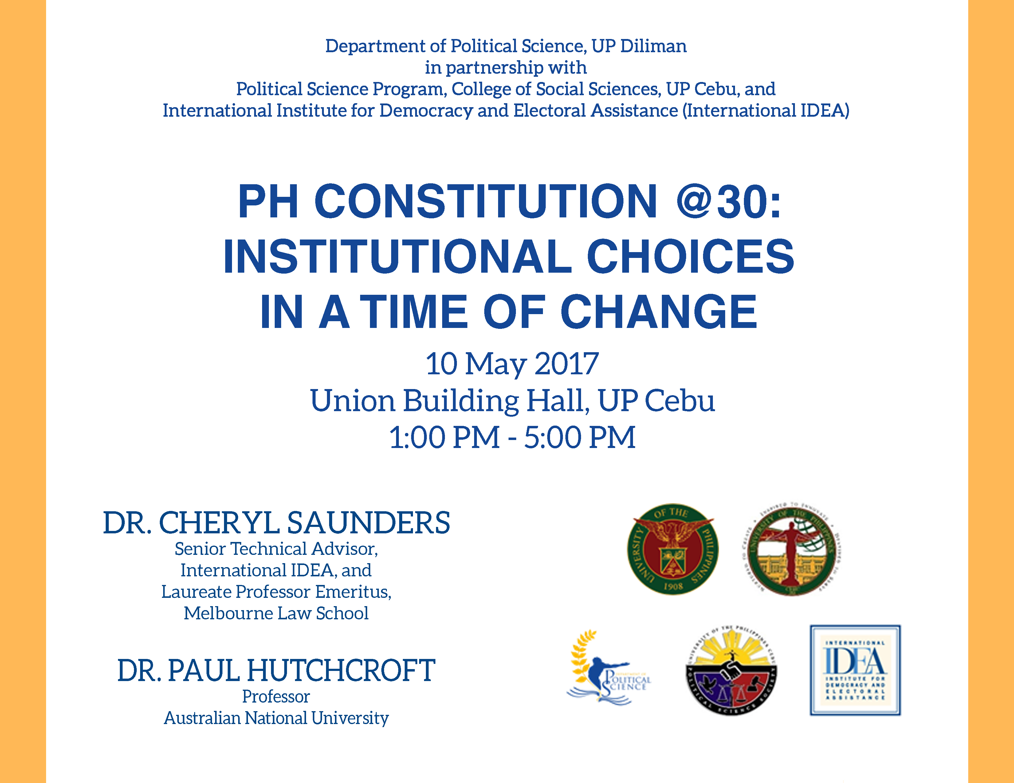 Public Forum on PH Constitution@30: Institutional Choices in a Time of ...
